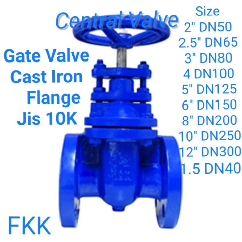 Jual Gate Valve 2" Inch Flange Jis 10K Cast Iron FKK DN50 | Shopee Indonesia