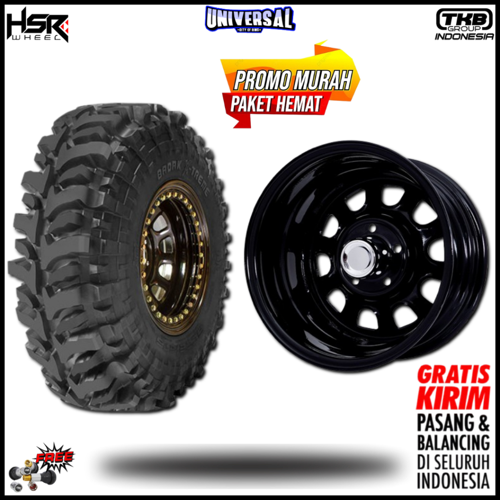 Jual PAKET OFFROAD VELG+BAN HSR MOKUPO R15X8+BAN BADAK X-TREME 31 10,5 ...