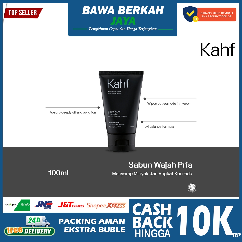 Jual Kahf Triple Action Oil and Comedo Defense Face Wash 100 ml - Sabun ...