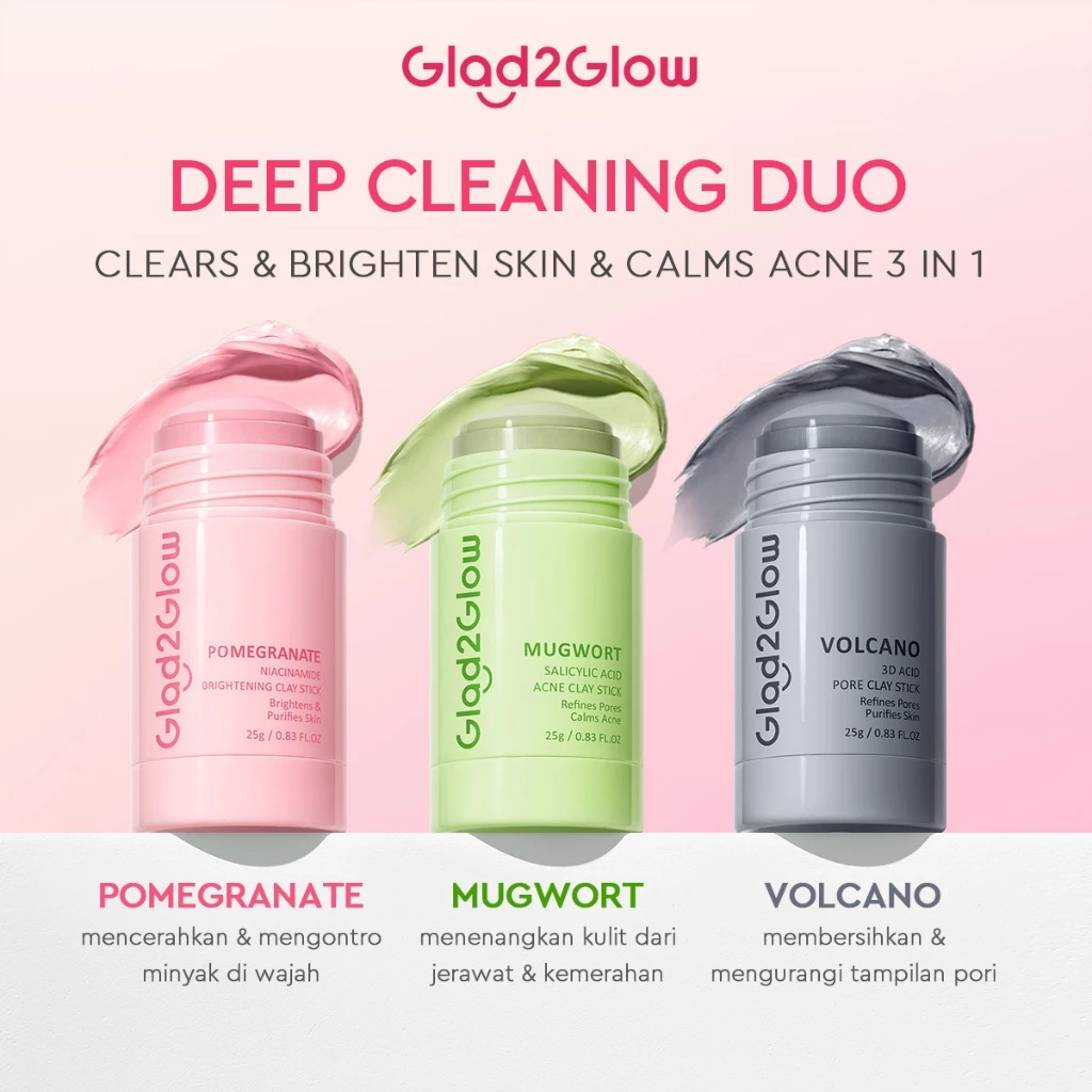 Jual G2G Masker Glad2Glow Niacinamide Pomegranate / Volcano / Mugwort ...