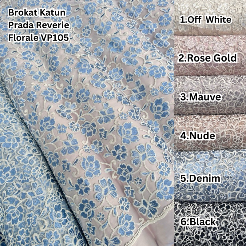 Jual Brokat Katun Prada Reverie Florale (harga per50cm) | Shopee Indonesia