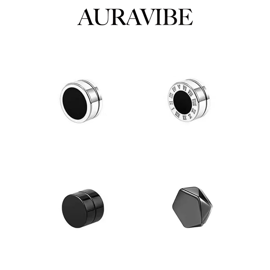 Jual AURAVIBE Anting pria Seri hitam Gaya baru kecenderungan anting ...
