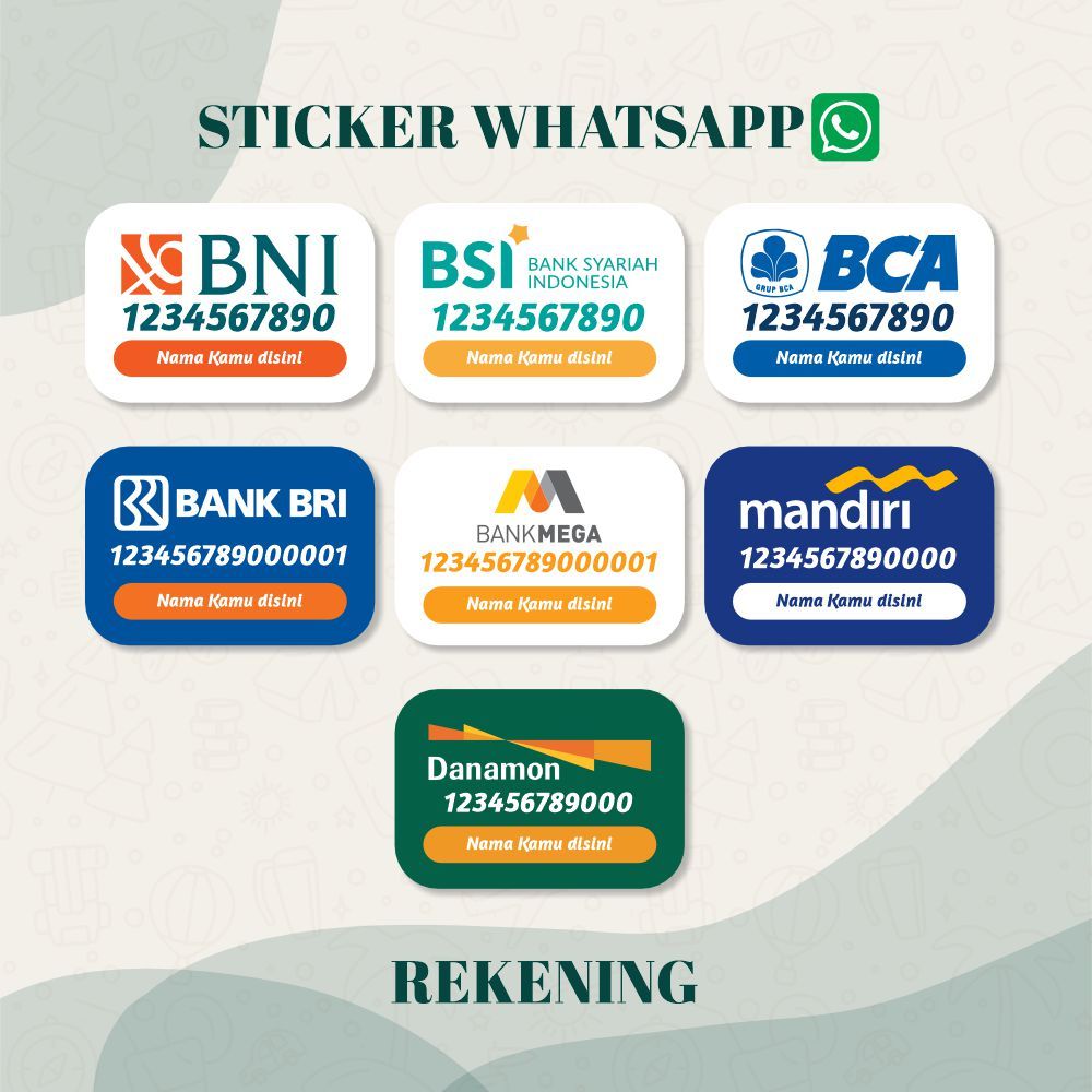 Jual Sticker WA Bisnis Template No Rekening Bank (1 Sticker) | Shopee ...