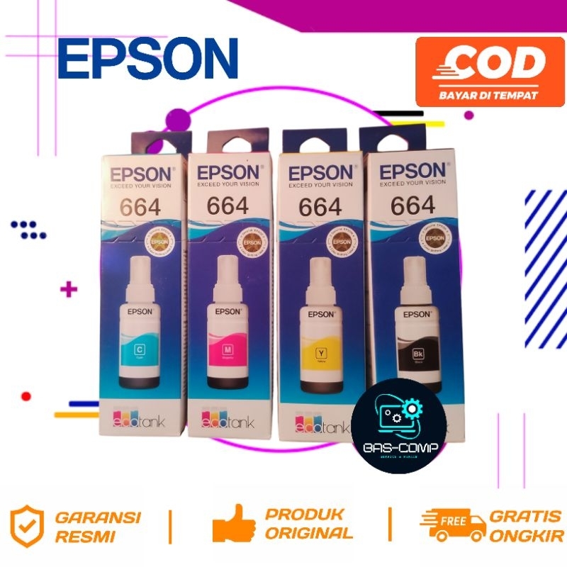 Jual 1 SET TINTA EPSON 664 ORIGINAL | Shopee Indonesia