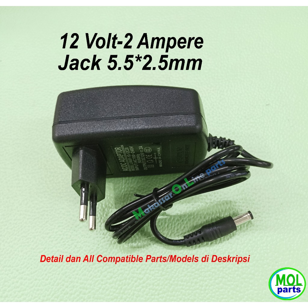 Jual Adaptor 12V 2A CCTV DVR Modem Router Adaptor 12 volt 2 Amper 5.5x2 ...