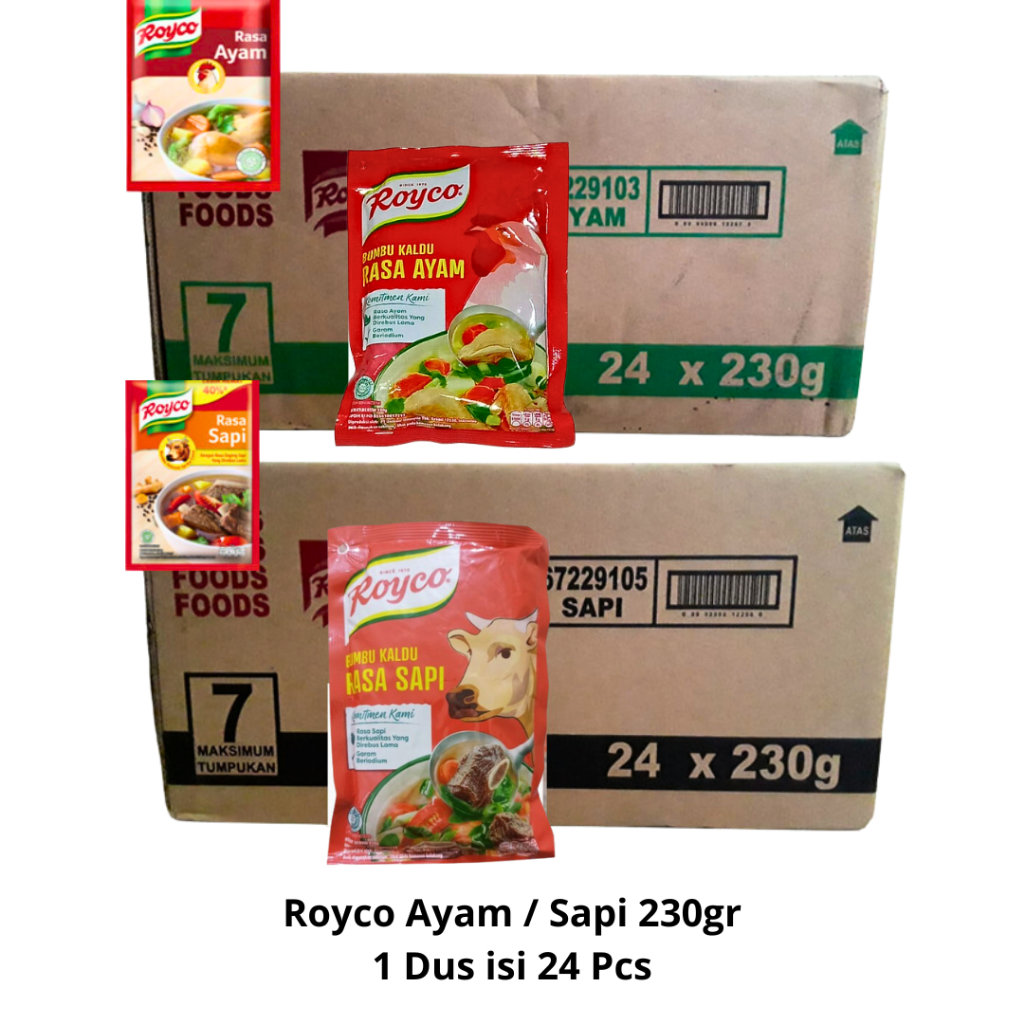 Jual Royco Ayam Dan Sapi 230 Gram 1 Dus isi 24 Pcs | Shopee Indonesia