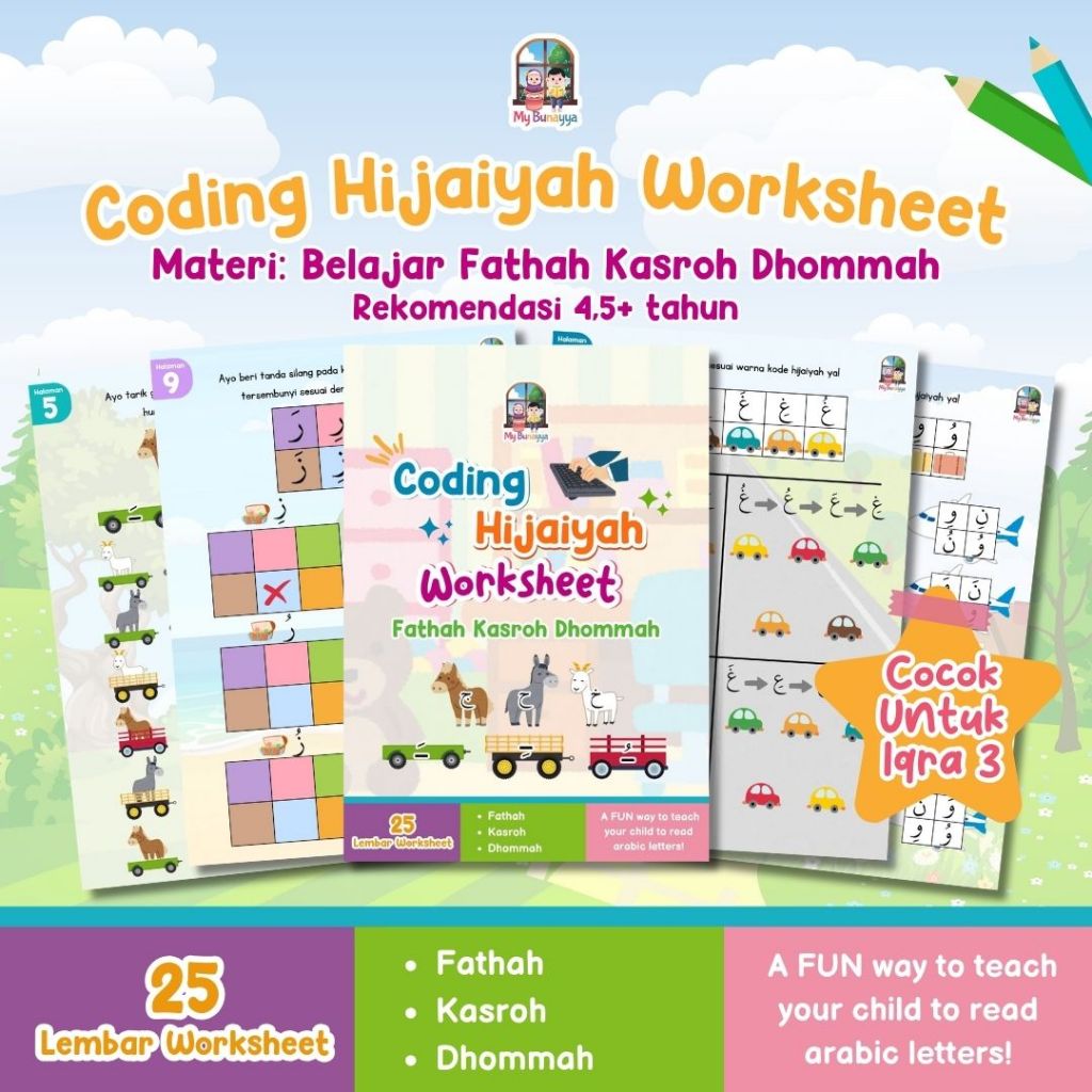 Jual Worksheet Coding Hijaiyah - Koding Anak - Ngaji - Huruf Hijaiyah ...