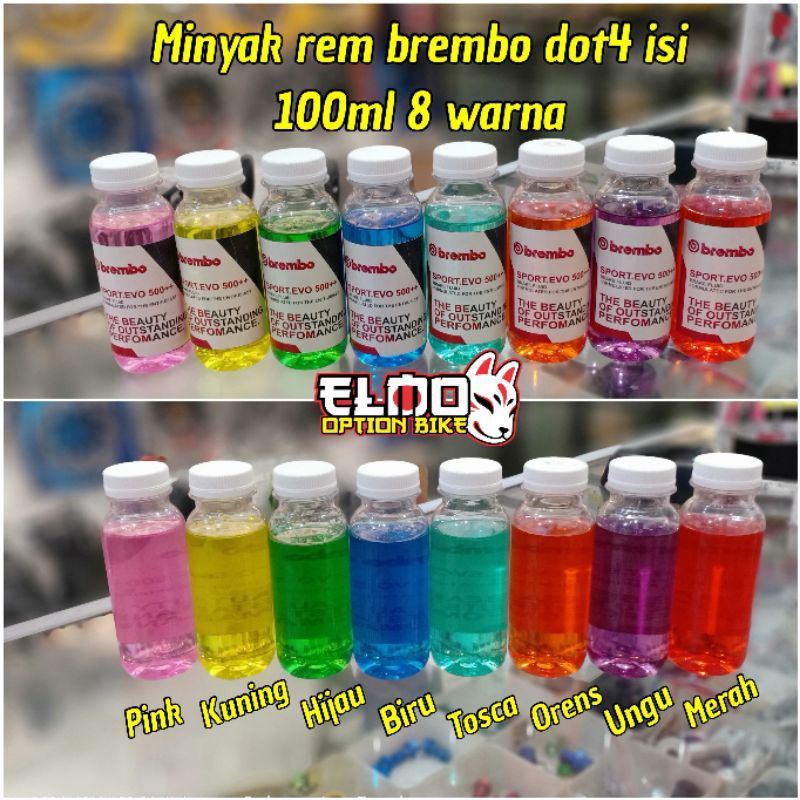 Jual Minyak rem dot 4 brb 100ml kuning merah biru ungu hijau orange ...
