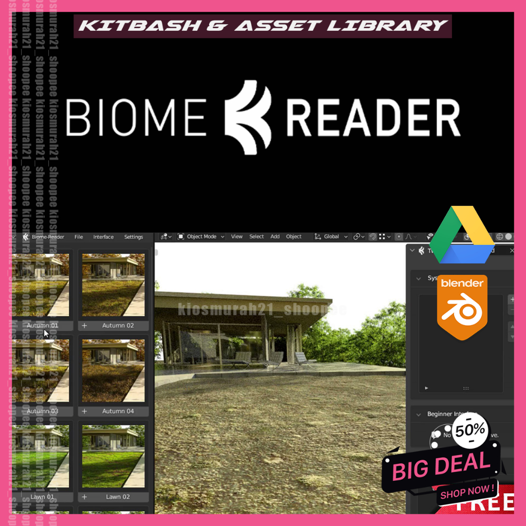Jual Biome Reader Plugin 3D Blender addons Plugin Terbaru | Shopee Indonesia
