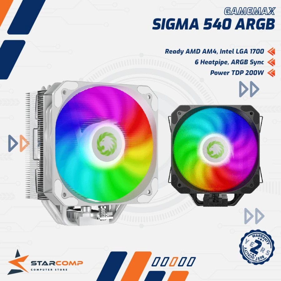 Jual GameMax Sigma 540 ARGB HSF Tower CPU Air Cooler TDP 200W | Shopee ...