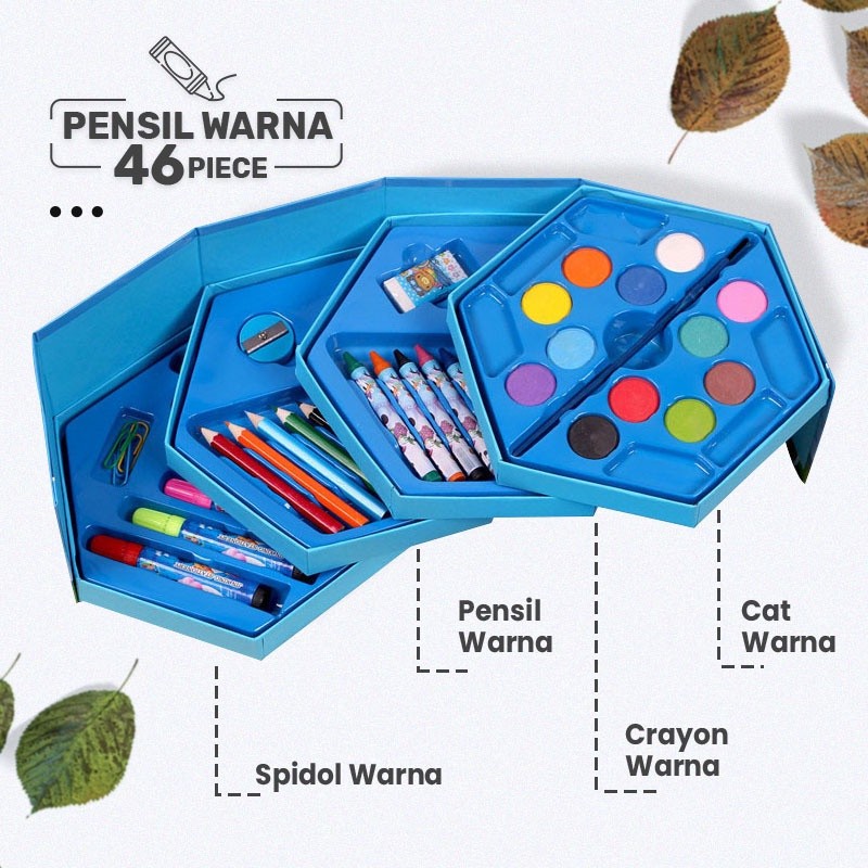 Jual Diagram Crayon/ Crayon Set Isi 46 Spidol Pensil Warna Cat Air Alat Lukis Murah | Shopee ...
