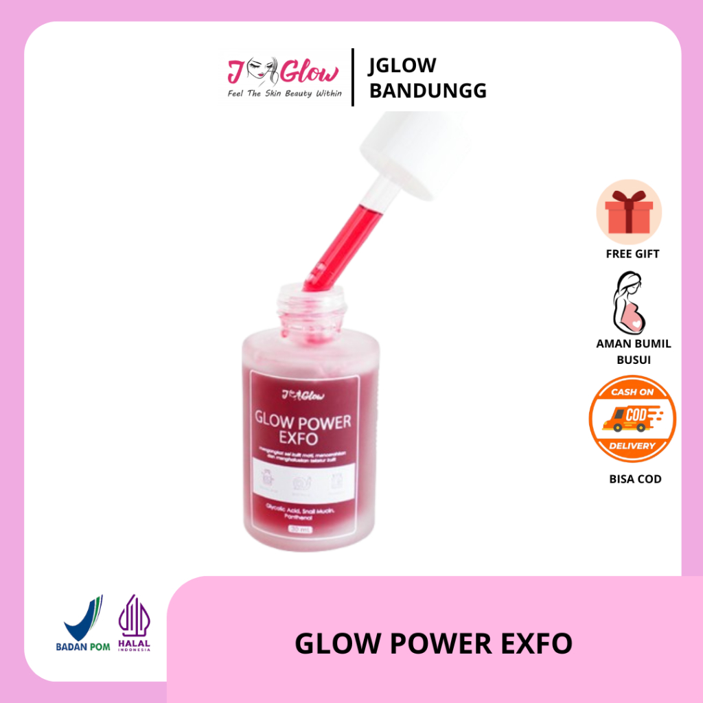 Jual JGlow Glow Power Exfo Serum Eksfoliasi membuat tampilan wajah ...