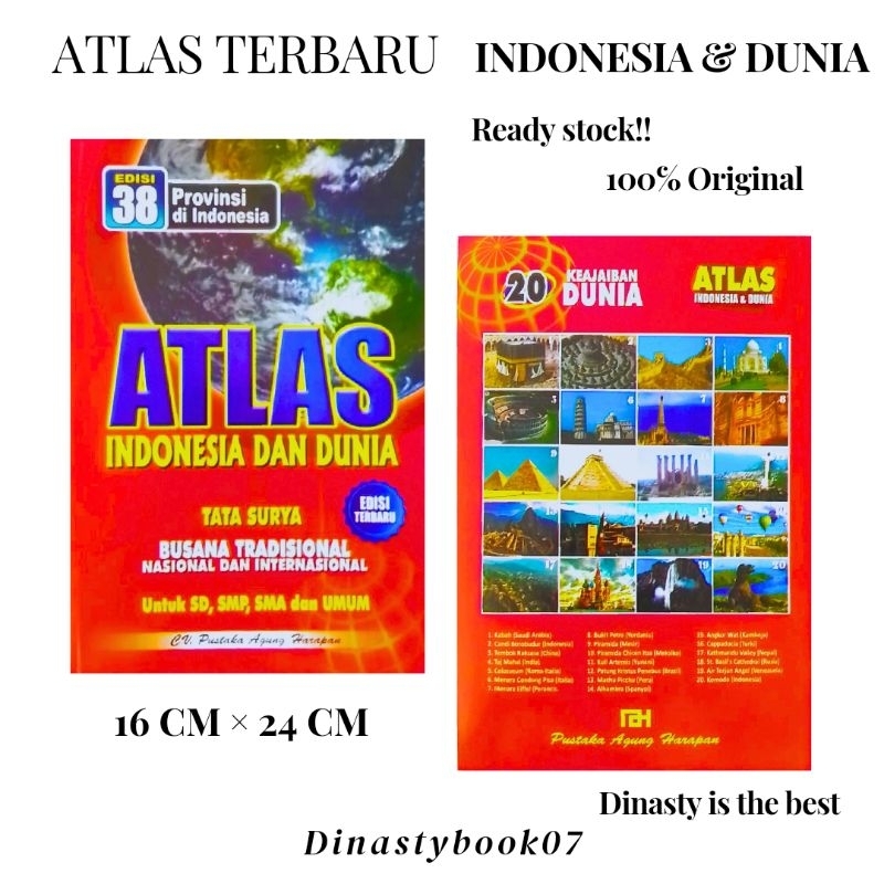 Jual BUKU ATLAS TERBARU 38 PROVINSI DI INDONESIA DAN DUNIA/ORIGINAL PAH ...