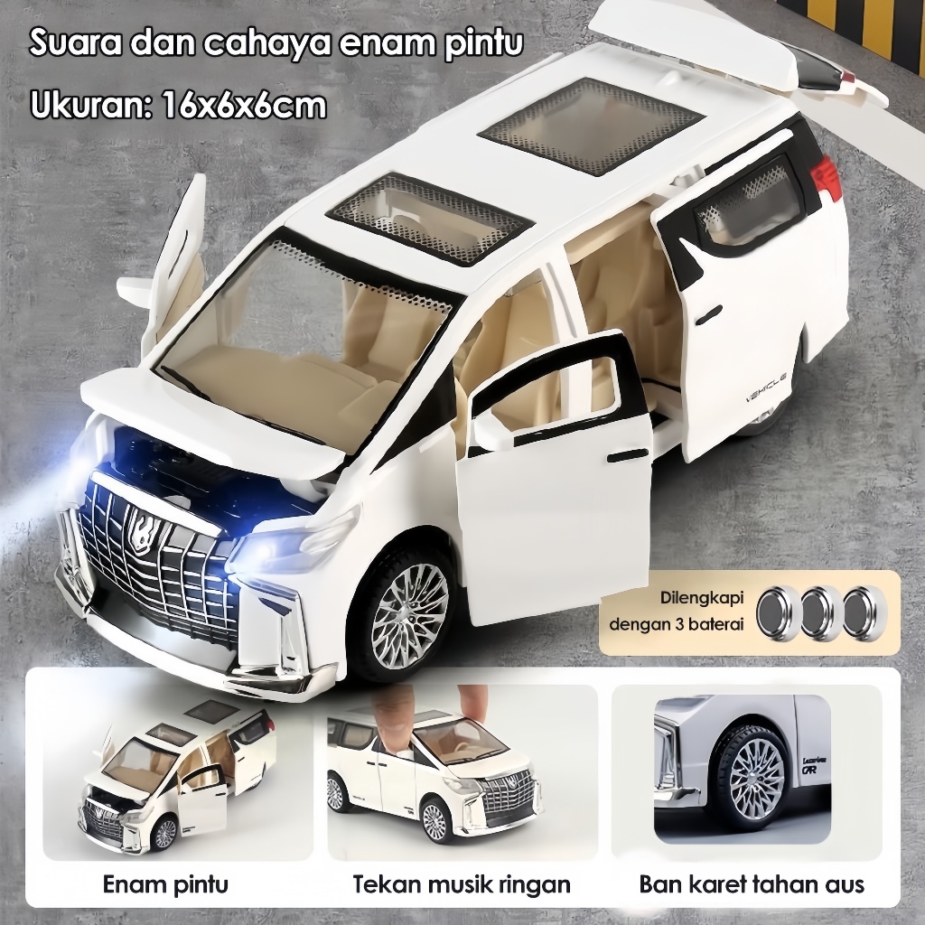 Jual Mainan Mobil Suara dan Ringan Model Toyota ALPHARD Skala 1:18 dan ...