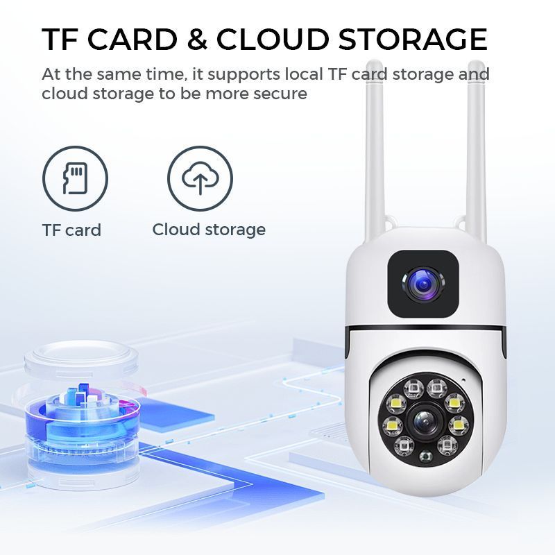 Jual V380 Pro Dual Lens Outdoor CCTV Wifi HD Human Tracking Malam Lensa IP66 Weather-Proof CCTV ...