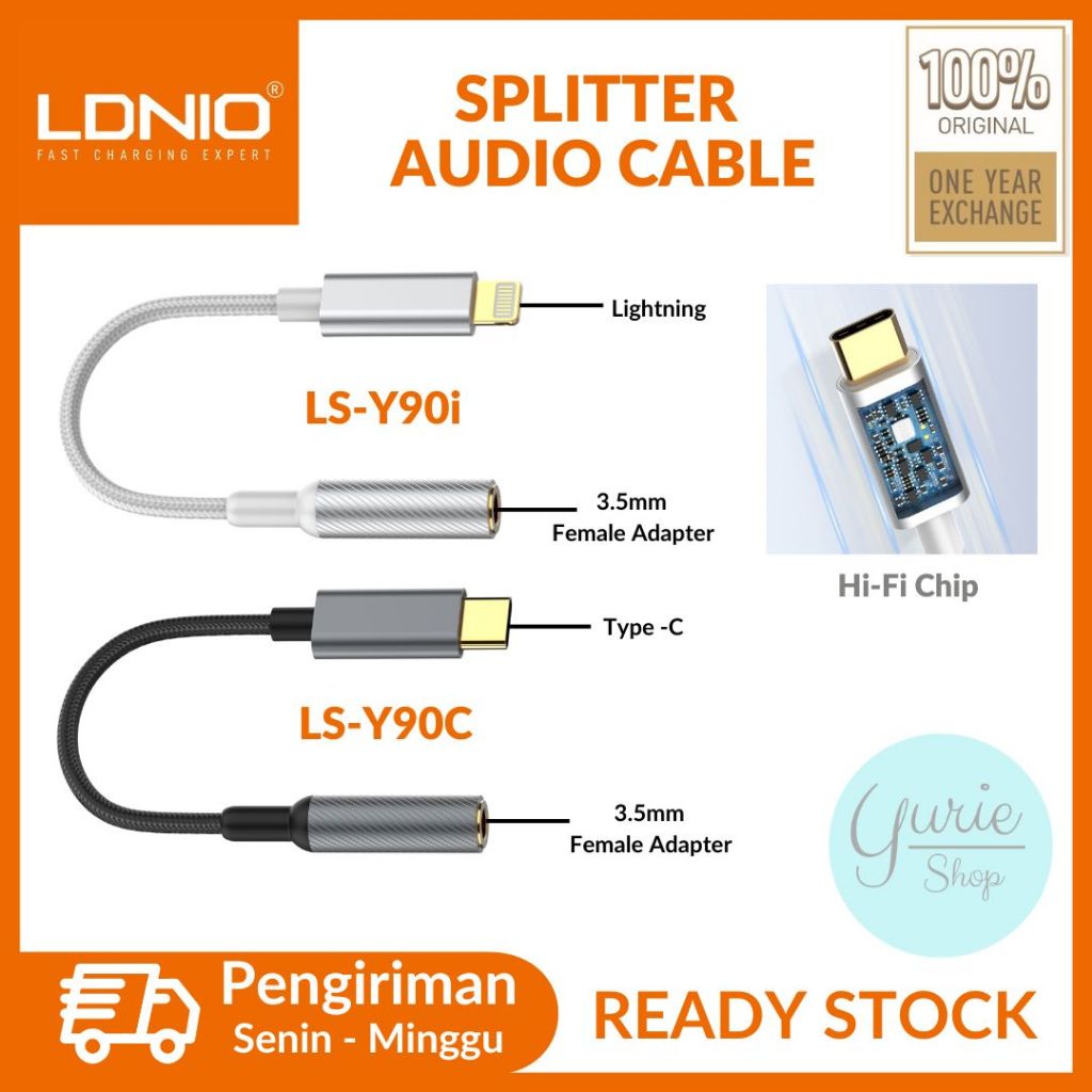 Jual LDNIO Splitter LS-Y90c LS-Y90i Converter Audio Cable Type C ...