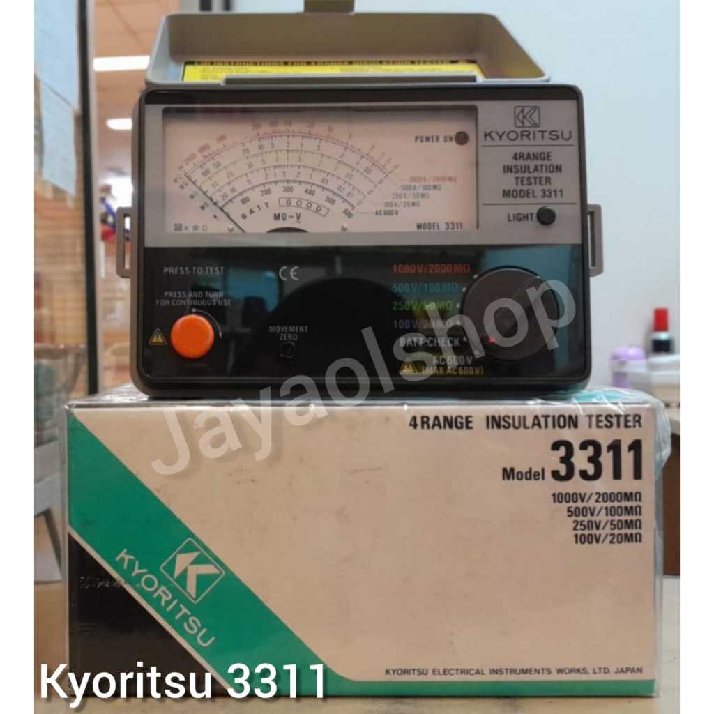 Jual Megger Analog Insulation Tester / Megger Listrik Analog Kyoritsu ...