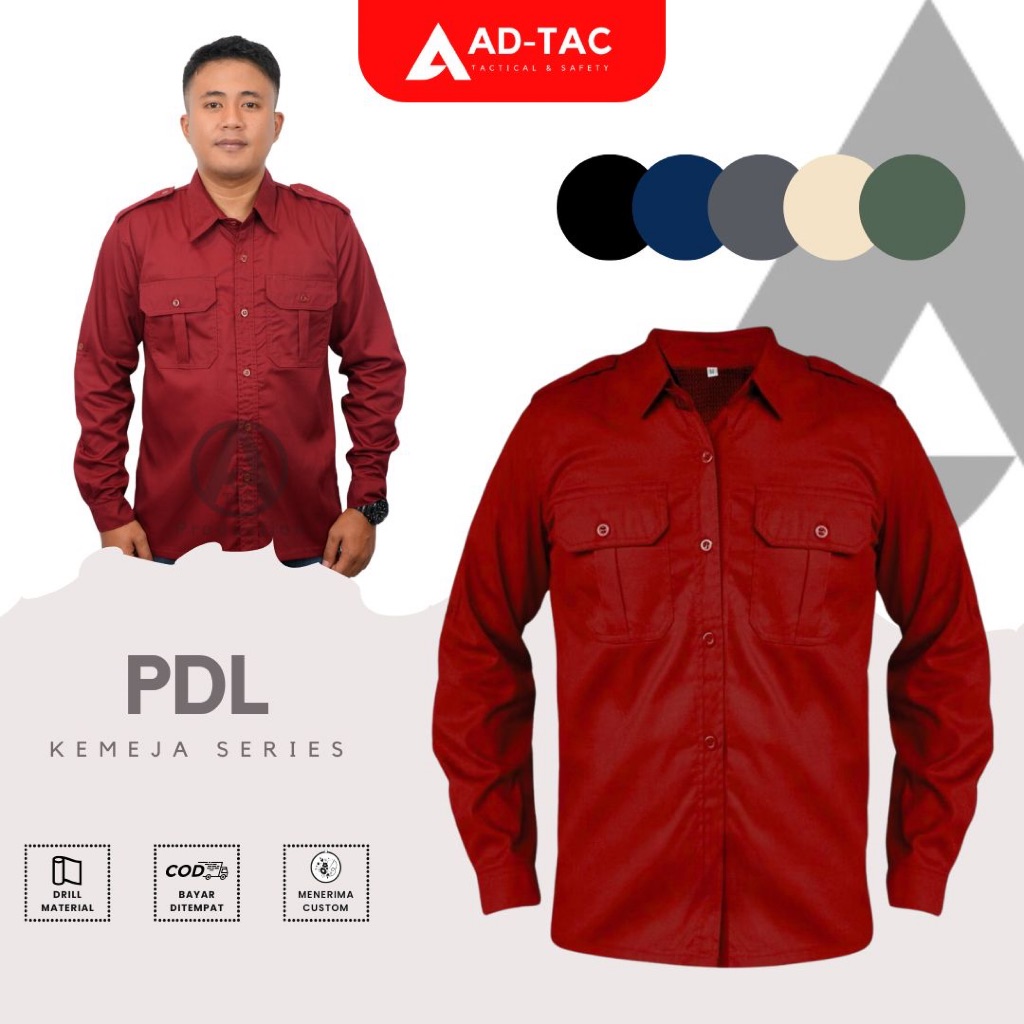 Jual ADTAC Kemeja Pria Formal Pdl Tactical Asn Seragam Kerja Lapangan Outdoor Lengan Panjang ...