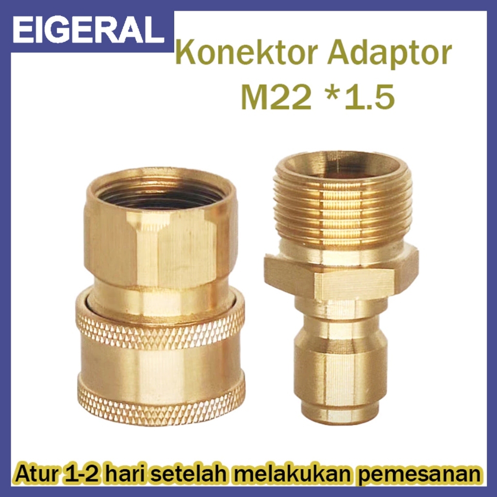 Jual 2PCS Konektor Adaptor M22 *1.5 Untuk Pressure Washer 1/4 female ...