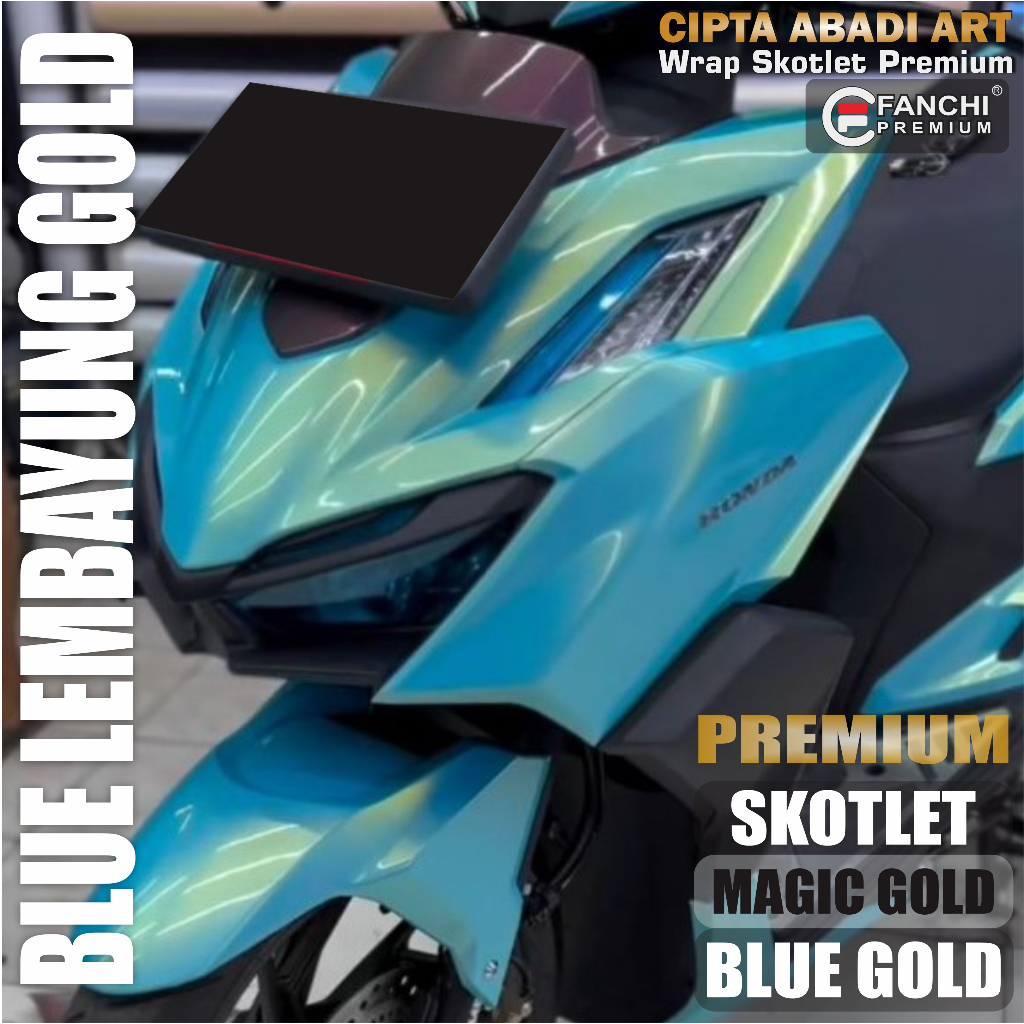 Jual Skotlet Motor Biru Lembayung Gold Stiker Schotlet Blue Magic Candy ...