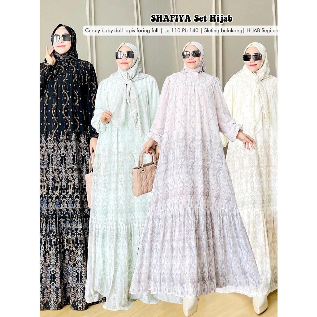 Jual GDTima GAMIS SHAFIYA Gamis Muslim Set Hijab Model Kancing Terbaru ...