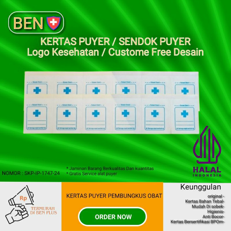 Jual kertas puyer umum biru 1200pcs | Shopee Indonesia