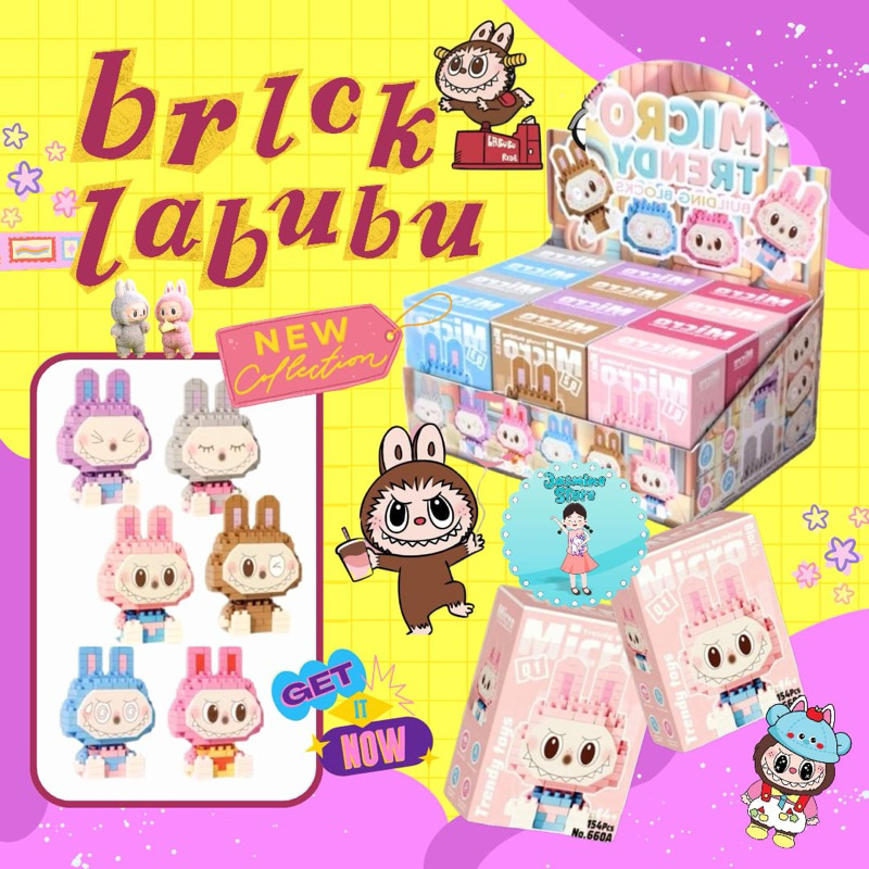 Jual Block Brick Labubu DIY Mainan Blok Susun Nano Blocks Kartun Balok ...