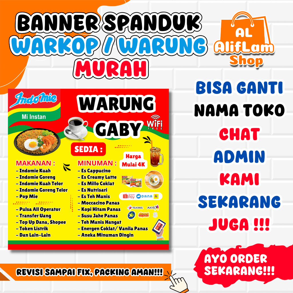 Jual CETAK BANNER SPANDUK WARKOP MURAH | VERSI AS_21 | BISA GANTI NAMA ...