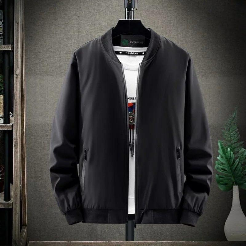 Jual Jacket Pria Bomber Original Polos Hitam Keren Unisex Ukuran M L XL ...