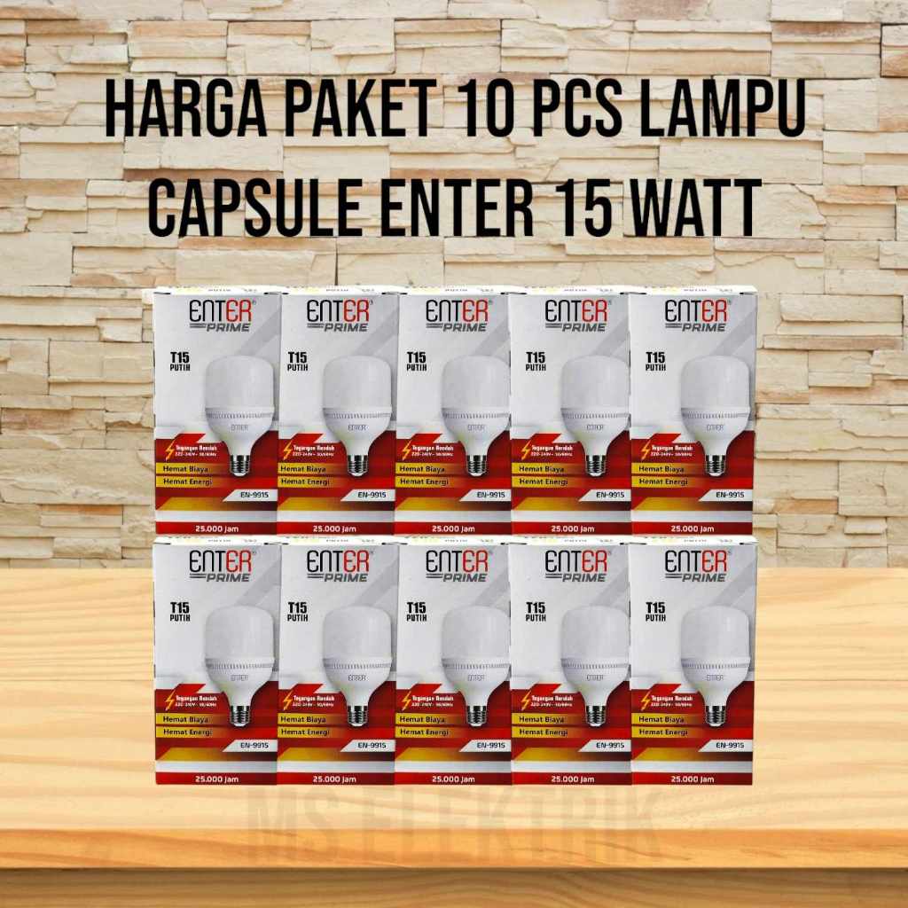 Jual ENTER Prime 15 Watt Lampu LED Capsule Cahaya Putih Harga Paket Isi ...