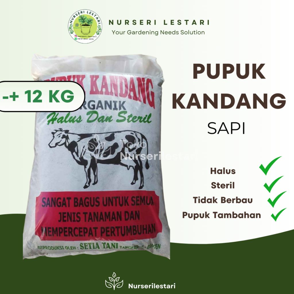 Jual Pupuk Kandang Sapi Organik Halus Dan Steril (SPX|GOJEK|GRAB ...