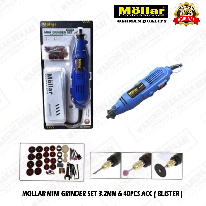 Jual MOLLAR Mini Die Dye Grinder Blister 40 Pc Mini Grinder Set Bor ...
