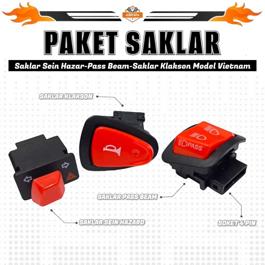 Jual Paket Saklar Dim Pass Beam Saklar Klason Saklar Sein Plus HAzard ...