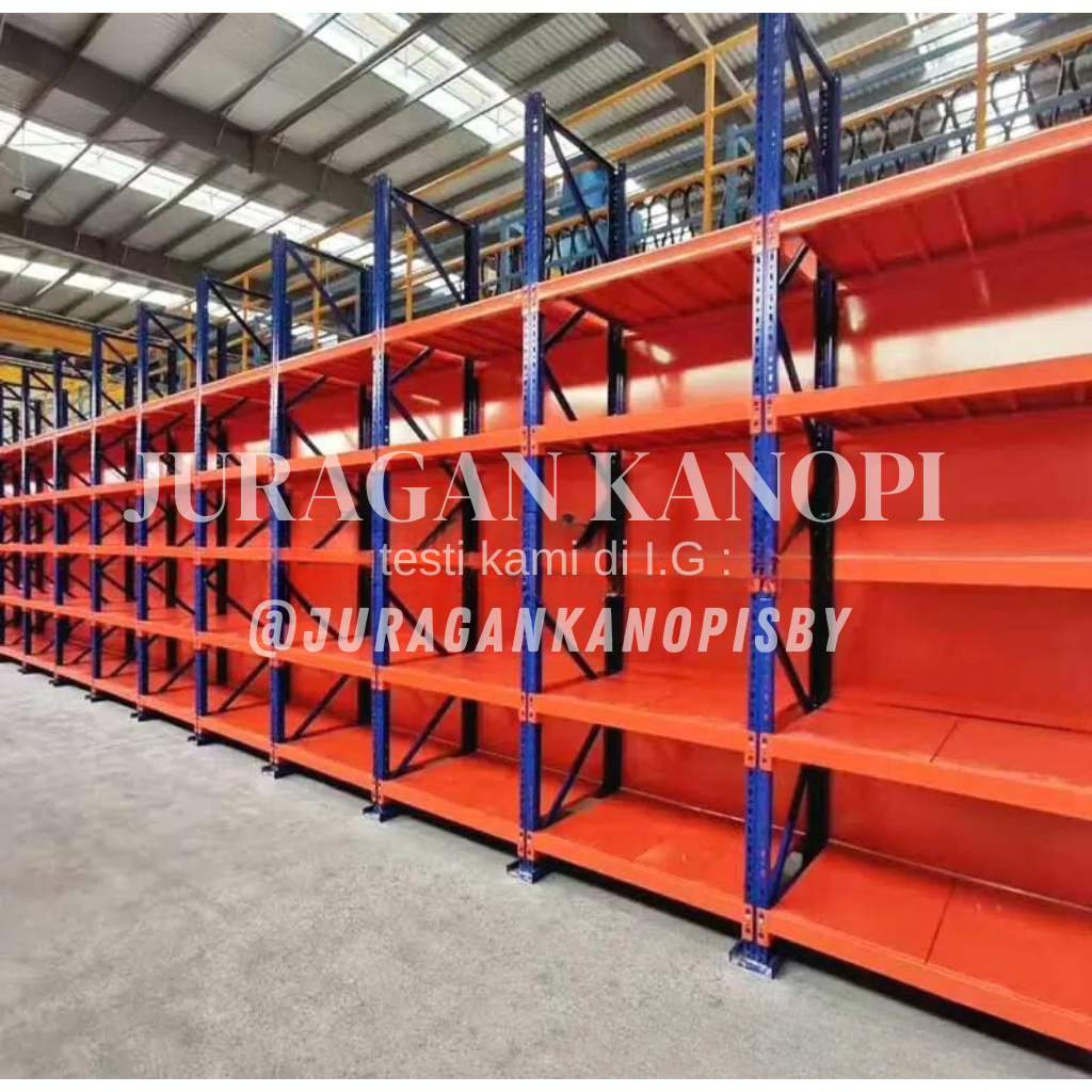 Jual Rak gudang besi kap 100kg / Heavy duty Rak gudang harga permeter ...