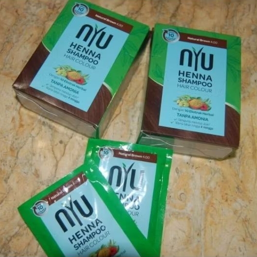 Jual NYU Henna Shampoo Hair Color - Natural Brown (NEW) | Shopee Indonesia