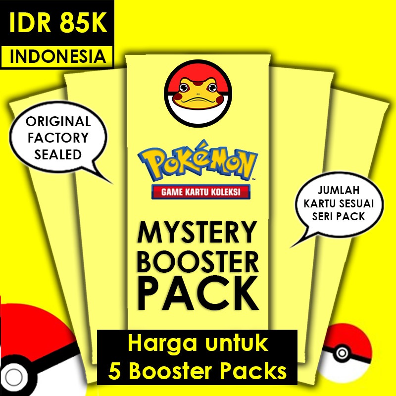 Jual Paket isi 5 Mystery Random Booster Pack Kartu Pokemon TCG ...