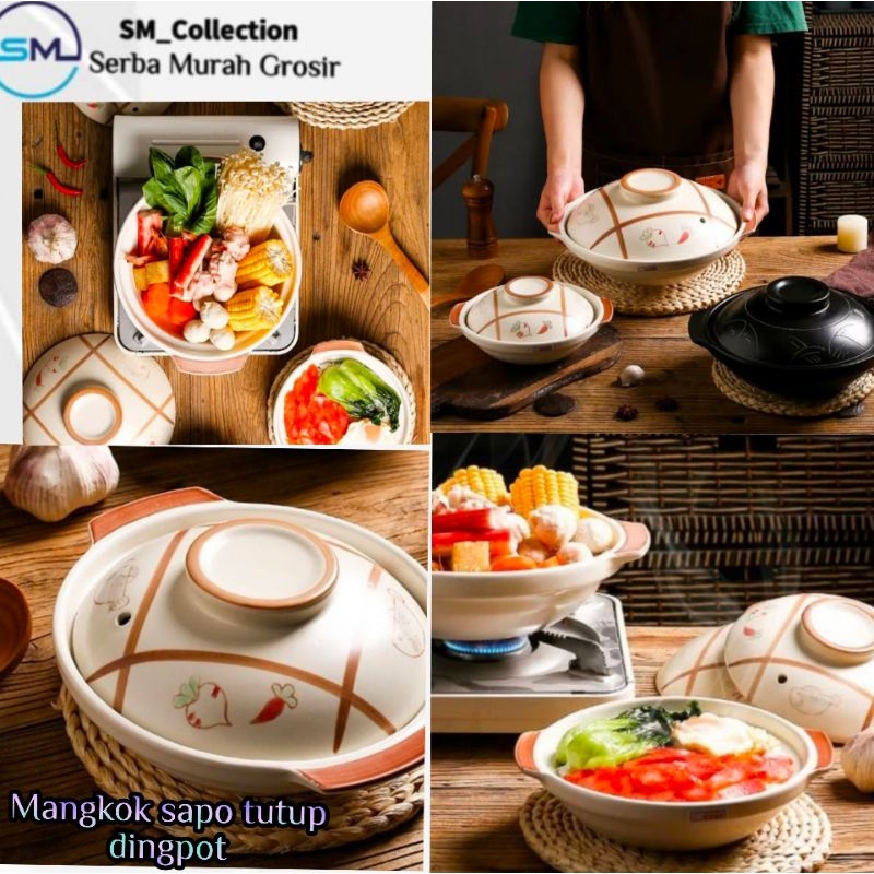 Jual panci claypot/claypot bowl/panci soup/mangkok tutup/mangkok sapo ...