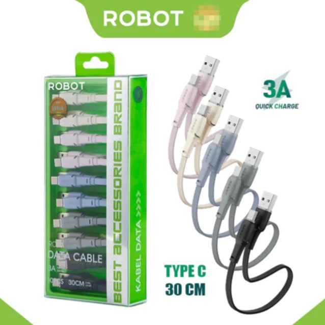 Jual ROBOT Kabel Data RC30 Cable Data Type-C 3A 30CM For Android ...
