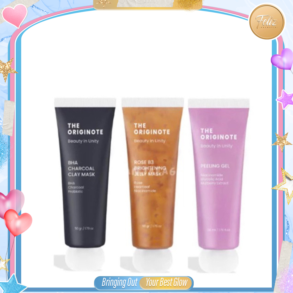 Jual * FELIZ * THE ORIGINOTE Charcoal | Rose Jelly | Peeling Mask 50gr ...