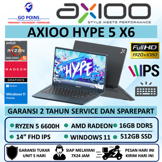 Jual Laptop Gaming Murah AXIOO HYPE 5 AMD X6 Ryzen 5 6600H RAM 16GB 512GB SSD FHD IPS Backlit ...
