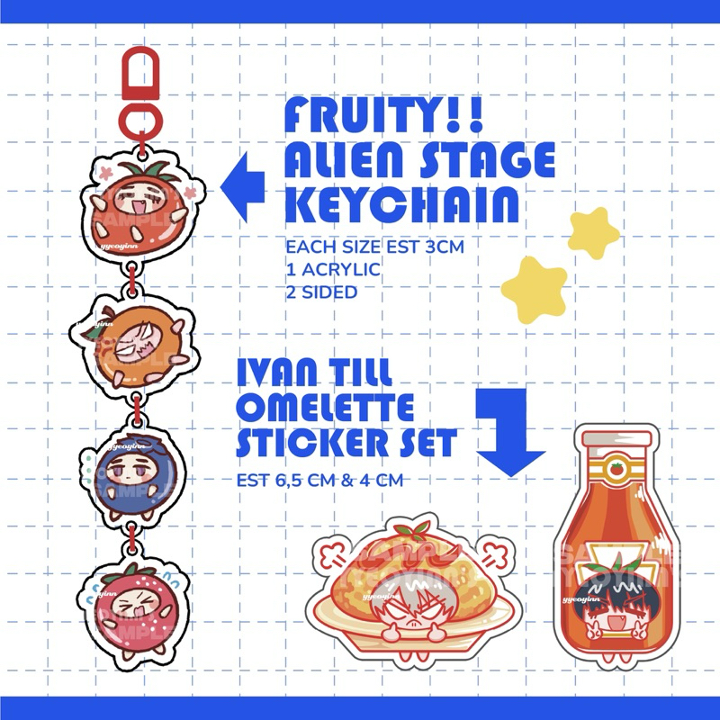 Jual Alien Stage [ALNST] Keychain & Sticker Set Ivan Till Sua Mizi - by ...