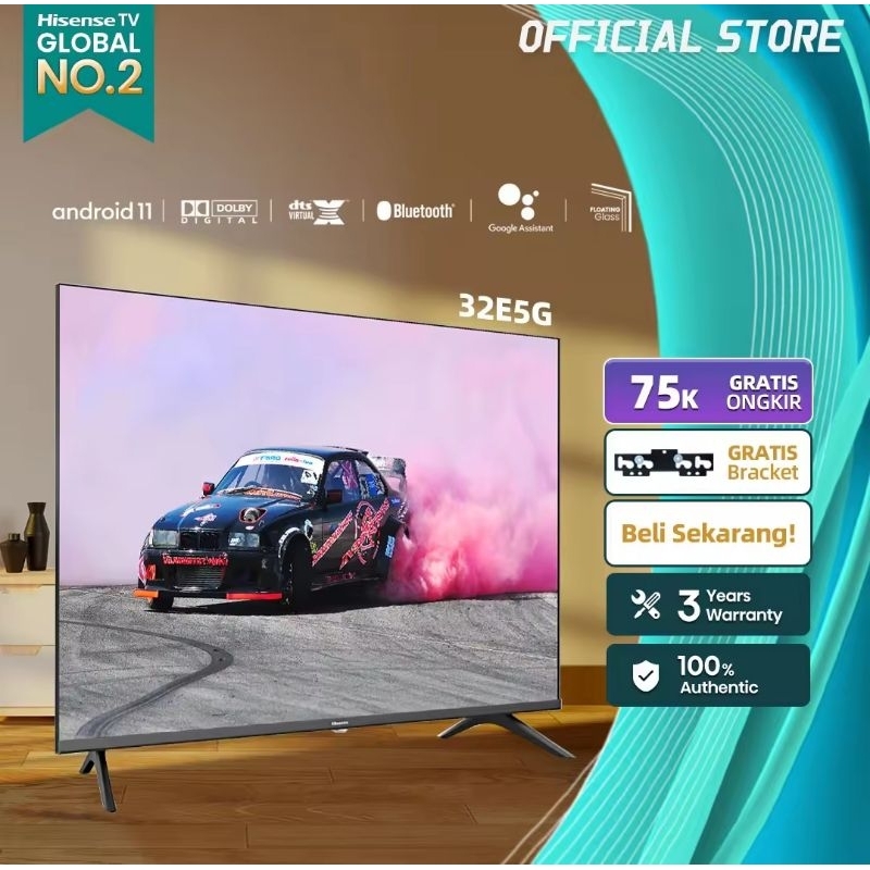 Jual Hisense Android TV 32 Inch seri 32E5G BARU resmi | Shopee Indonesia