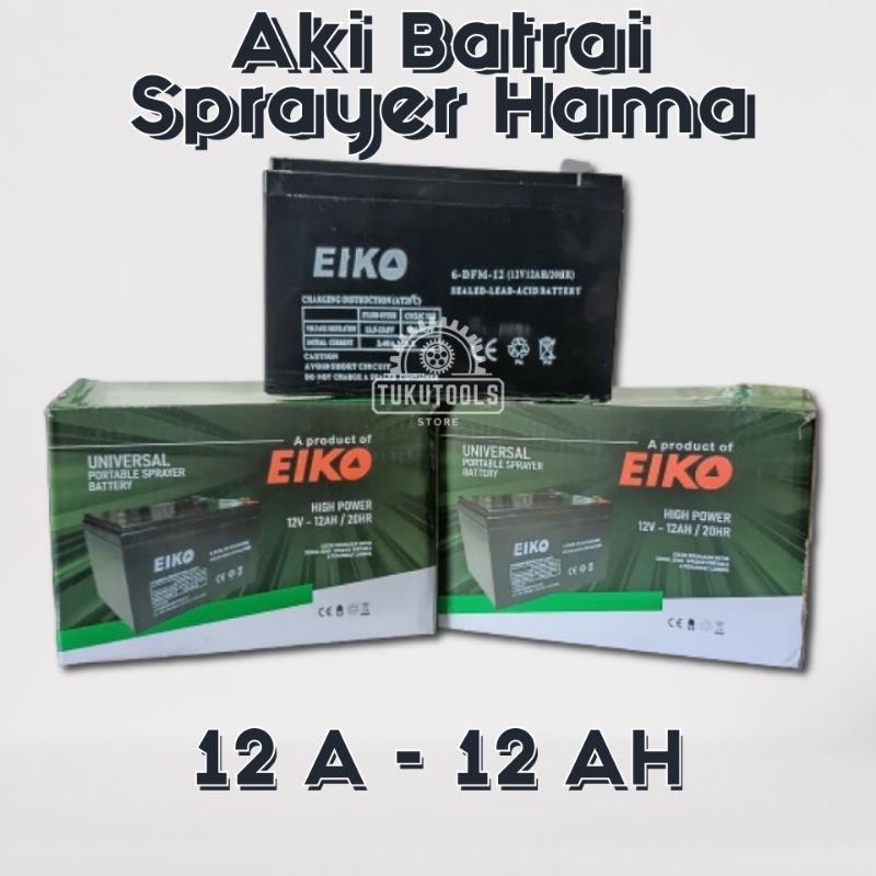 Jual Eiko Baterai Universal 12V-12AH Aki Motor Listrik / Accu Sprayer | Shopee Indonesia