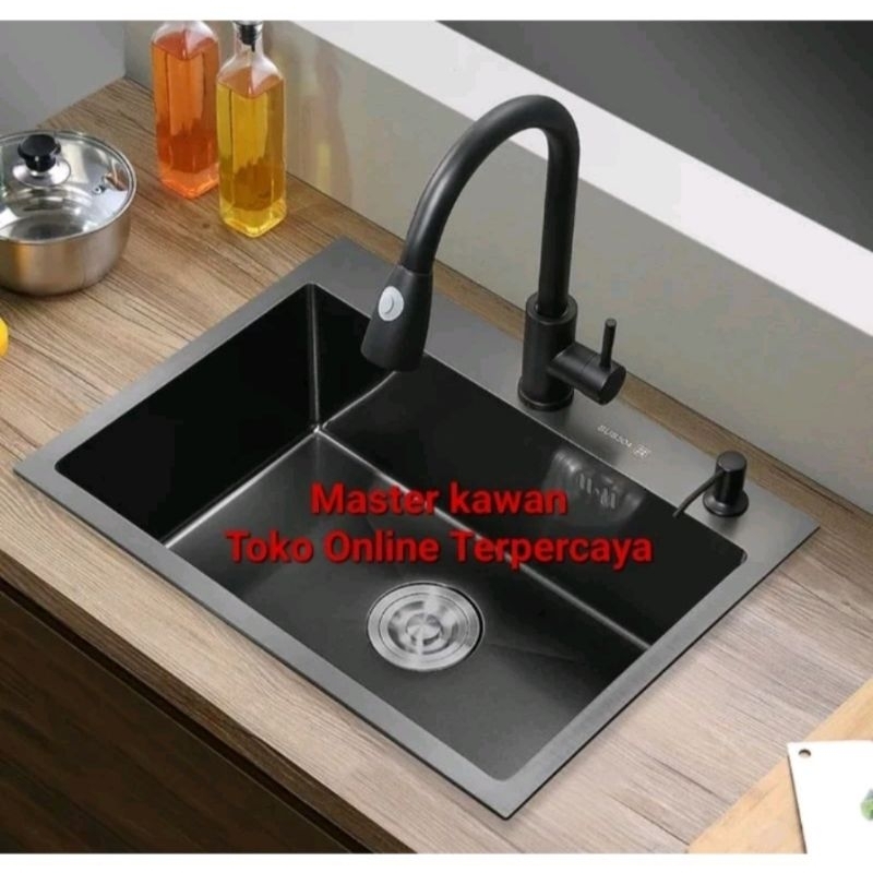 Jual Paket Kitchen Sink INOBE 6045 HITAM BLACK /INOBE 6045 BLACK KRAN ...