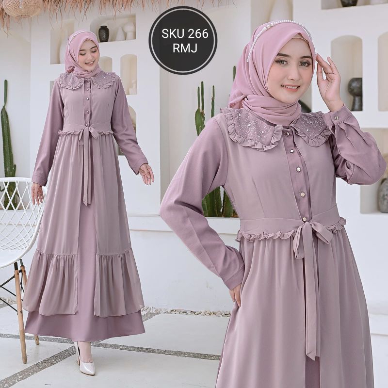 Jual TRF266-Gamis Stylish Modern Dewasa Gamis Trendy Model Korea Gamis ...