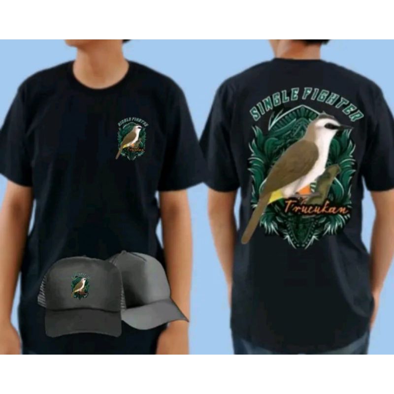 Jual KAOS TRUCUKAN SINGLE FIGHTER BONUS TOPI CORAK HIJAU | Shopee Indonesia