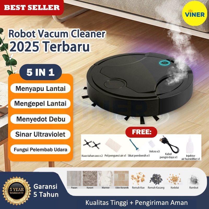 Jual VINER Robot Vacuum Cleaner 5 in 1 Portable Penyedot Debu Rumah Sapu Otomatis/ Robot Sapu ...