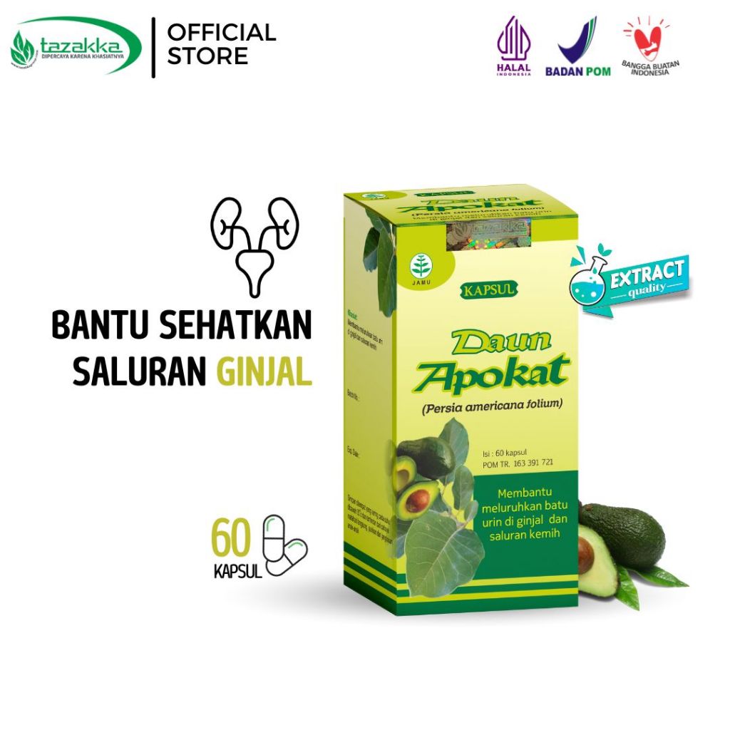 Jual TAZAKKA Ekstrak Daun Alpukat Isi 60 Kapsul Obat Herbal Membantu ...