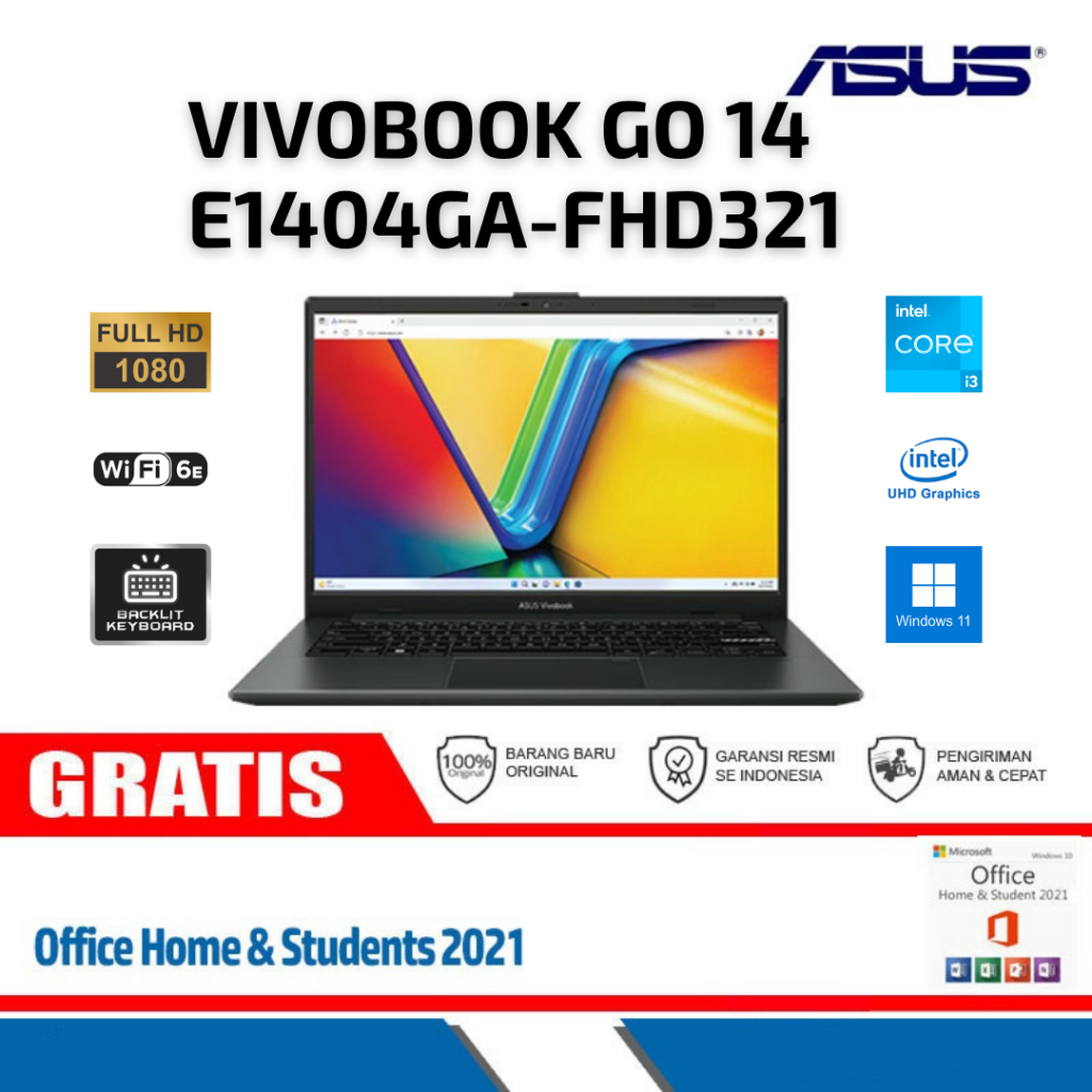 Jual Core i3 Gen 13 - Asus Vivobook Go 14 E1404GA-FHD321 - Intel Core ...