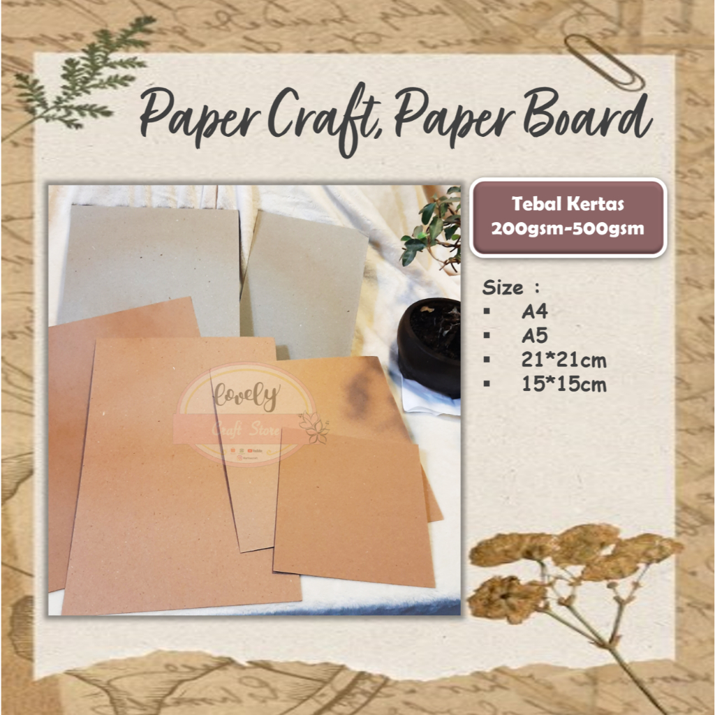 Jual LovelyCraftStore | Paper Craft Brown Kertas Kraft Coklat 200gsm ...